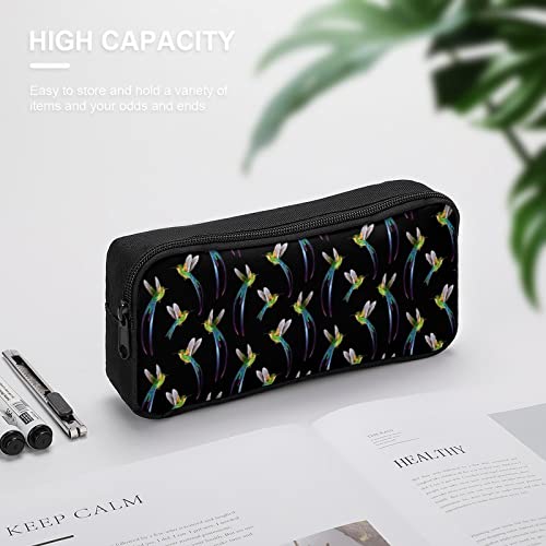 Beautiful Hummingbirds Pencil Case Stationery Pen Pouch Portable Makeup Storage Bag Organizer Gift