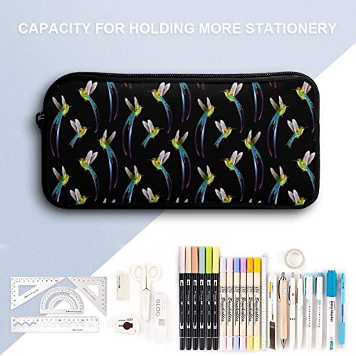 Beautiful Hummingbirds Pencil Case Stationery Pen Pouch Portable Makeup Storage Bag Organizer Gift