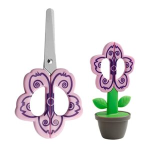 kids craft scissors,novelty flower design stainless steel student scissors for school 6 inch all purpose left handed office scissors with blunt tip-morning glory