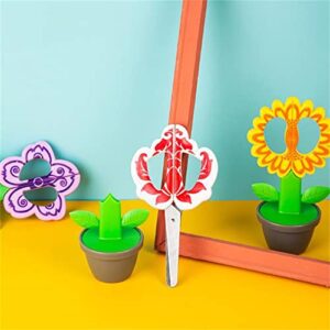 Kids Craft Scissors,Novelty Flower Design Stainless Steel Student Scissors for School 6 Inch All Purpose Left Handed Office Scissors with Blunt Tip-Morning Glory