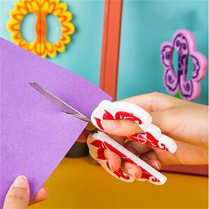 Kids Craft Scissors,Novelty Flower Design Stainless Steel Student Scissors for School 6 Inch All Purpose Left Handed Office Scissors with Blunt Tip-Morning Glory