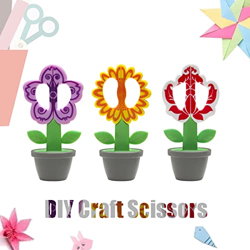 Kids Craft Scissors,Novelty Flower Design Stainless Steel Student Scissors for School 6 Inch All Purpose Left Handed Office Scissors with Blunt Tip-Morning Glory