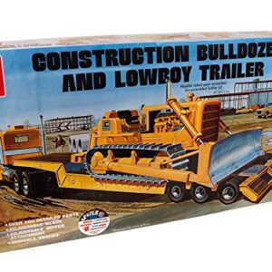 AMT Lowboy Trailer & Bulldozer Combo 1:25 Scale Model Kit (AMT1218)