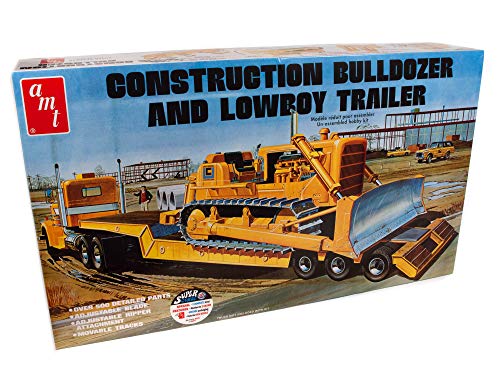 AMT Lowboy Trailer & Bulldozer Combo 1:25 Scale Model Kit (AMT1218)