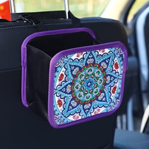 vvbaozi 5d diy diamond art car storage box organizer foldable multi-function car storage bins for back seat crystal rhinestones diamond painting storage bag organizer for car (size:11.8″*11.8”)