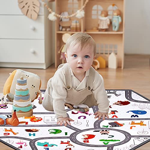 Hexagon Playpen Mat Compatible with Regalo and California Beach Co Playground, Thickened(0.6in) Non Slip Baby Play Mat ABC Super Soft Skin Friendly Baby Floor Crawling Mat(52 * 45in)