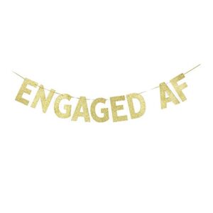 engaged af banner, engagement party decorations sign gold gliter paper