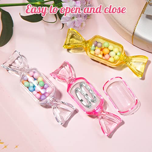 EOPER 30 Pieces Candy Shaped Container, Mini Plastic Transparent Candy Box, Candy-shaped Bead Storage Case, Chocolate Box Gift Package for Baby Shower Birthday Party Beads Art DIY Crafts Jewelry