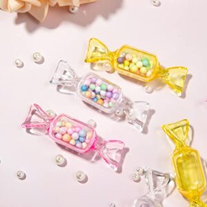 EOPER 30 Pieces Candy Shaped Container, Mini Plastic Transparent Candy Box, Candy-shaped Bead Storage Case, Chocolate Box Gift Package for Baby Shower Birthday Party Beads Art DIY Crafts Jewelry