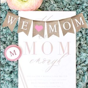 Rustic We Love Mom Burlap Garland Banner Mother's Day Decorations Mothers Day Bunting Banner Sign for Classroom,Office,Home,Mothers Day Party,Mother Birthday Party Decorations