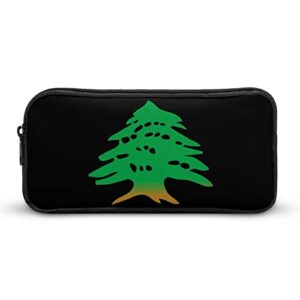 lebanese flag pencil case stationery pen pouch portable makeup storage bag organizer gift