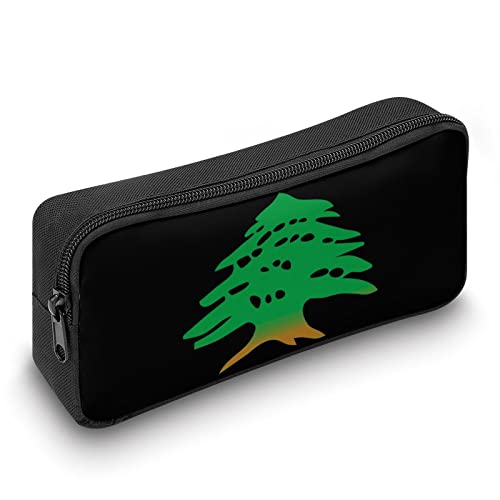 Lebanese Flag Pencil Case Stationery Pen Pouch Portable Makeup Storage Bag Organizer Gift