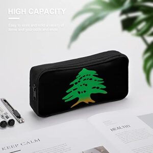 Lebanese Flag Pencil Case Stationery Pen Pouch Portable Makeup Storage Bag Organizer Gift