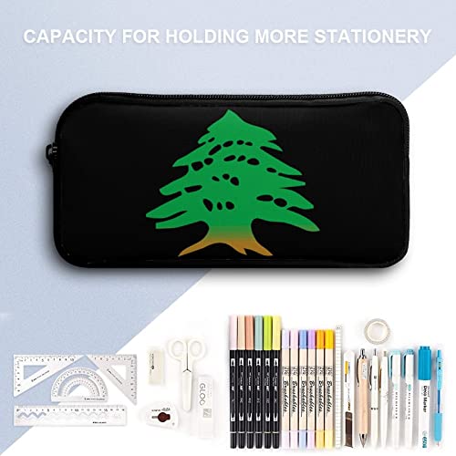 Lebanese Flag Pencil Case Stationery Pen Pouch Portable Makeup Storage Bag Organizer Gift