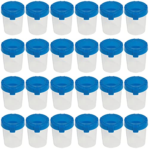 Deflecto Paint Spill Cup, 3.5” x 3.9” x 3.9”, Blue 24 Count