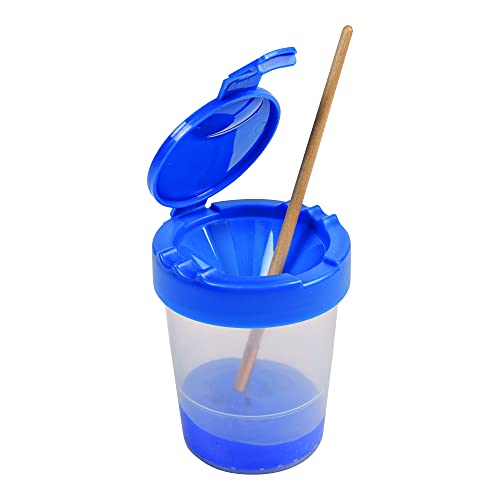 Deflecto Paint Spill Cup, 3.5” x 3.9” x 3.9”, Blue 24 Count