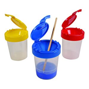 Deflecto Paint Spill Cup, 3.5” x 3.9” x 3.9”, Blue 24 Count