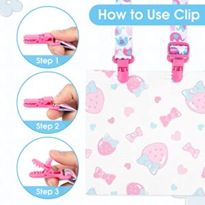 Eunoir 3 Pieces Baby Goal Adjustable Bib Clip, Baby Bib Anti-Drop Clip, Cartoony Design Adjustable Bib Clip, Blue, Pink, Green Available