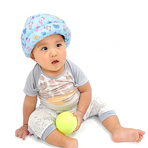 FLYPARTY Adjustable Infant Baby Toddler Protective Hat Helmet Safety Cap (Blue Sweets)