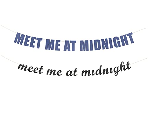 Meet Me At Midnight banner - Midnight Party, Midnight Decor, Midnight Birthday, Birthday at Midnight Party Hanging letter sign (Customizable)