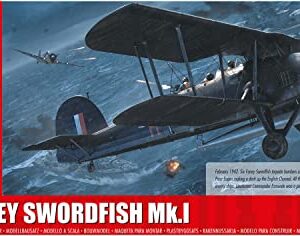 Airfix Fairey Swordfish MK I 1:72 WWII Military Aviation Plastic Model Kit A04053B, Small