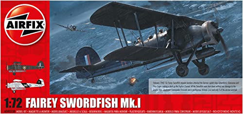 Airfix Fairey Swordfish MK I 1:72 WWII Military Aviation Plastic Model Kit A04053B, Small