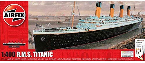 Airfix RMS Titanic 1:400 Passenger Ship Plastic Model Gift Set with Paint and Glue A50146A