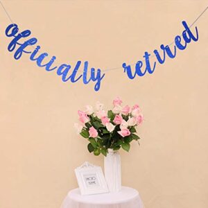 Starsgarden Retirement Party Banner, Happy Retirement, I'm Retired, Goodbye Tension Hello Pension, Goodluck We Will Miss You Retirement Party Hanging Paper flag(Blue Retired)