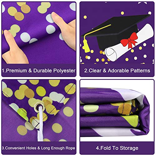 Graduation Banner - Purple Congrats Grad Banner- Extra Large 70" X 40" Graduation Backdrop - Graduation Party Supplies 2022 - Graduation Decorations - 2022 Grad Party Outdoor Indoor Hanging Decor