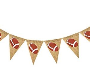 Burlap Banner Football Printed Hanging Banner Bunting Garland for Sport Theme Bunting Garland Party Decor