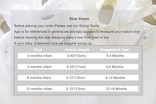 LilPinkGoose 0-18M Ivory & White Baby Girls Newborn Lace Baptism Shoes Toddler Wedding Dress Shoes (White Shoes with Cross, us_Footwear_Size_System, Infant, Women, Age, Medium, 0_Months)