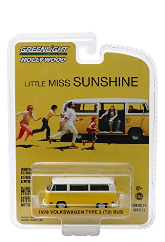 1978 Type 2 (T2) Bus Yellow with White Top Little Miss Sunshine (2006) Movie Hollywood Series 22 1/64 Diecast Model by Greenlight 44820 C