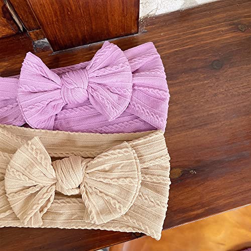 12PCS Baby Headbands and Bows Nylon Headbands for Baby Girls Headdresses For Newborns Fade Color baby Headbands Turban Knotted