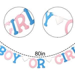 Boy or Girl Gender Reveal Banner - Gender Reveal Baby Shower Banner , Pink or Blue Gender Reveal Banner , He or She Gender Reveal Sign , Baby Shower Party Supplies (BOY OR GIRL BANNER)