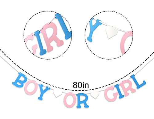 Boy or Girl Gender Reveal Banner - Gender Reveal Baby Shower Banner , Pink or Blue Gender Reveal Banner , He or She Gender Reveal Sign , Baby Shower Party Supplies (BOY OR GIRL BANNER)