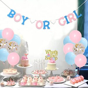 Boy or Girl Gender Reveal Banner - Gender Reveal Baby Shower Banner , Pink or Blue Gender Reveal Banner , He or She Gender Reveal Sign , Baby Shower Party Supplies (BOY OR GIRL BANNER)