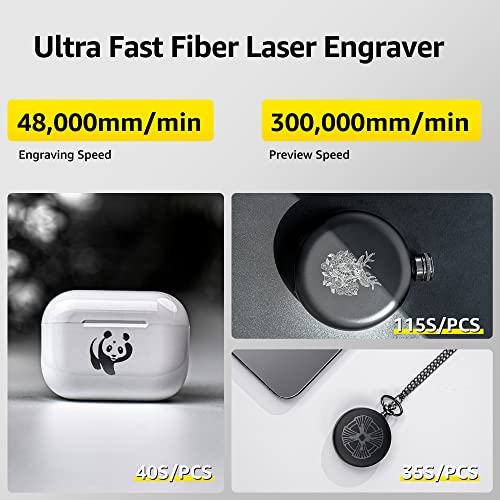 LaserPecker 3(Suit) Laser Engraver, Laser Engraving Machine 1064nm Fiber Laser 0.01mm Compressed Spot, 48000mm/min High Speed Handheld Laser Marking Machine for Metal Jewelry Plastic - with Roller