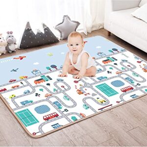 HOMTOL Baby Play Mat, Reversible Foam Playmat, 59"x70" Toddlers Infants Crawling Mat, Kids Activity Mats for Floor, Non-Slip Double Sided