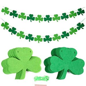 tonak felt shamrock clover banner hanging shamrock decorations shamrock ornament decor for st patricks day accessories garland banner st. patricks day decorations irish day party supplies 20pcs