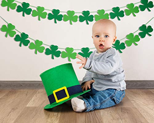 Tonak Felt Shamrock Clover Banner Hanging Shamrock Decorations Shamrock Ornament Decor for st Patricks Day Accessories Garland Banner st. Patricks Day Decorations Irish Day Party Supplies 20pcs