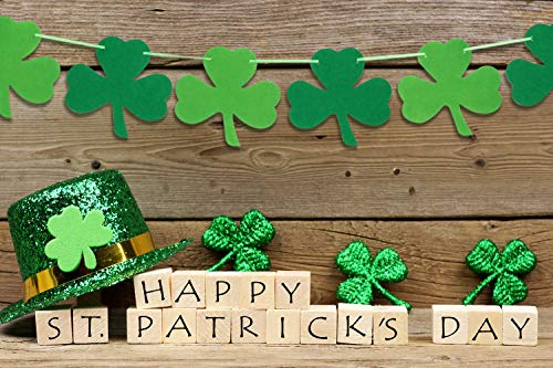 Tonak Felt Shamrock Clover Banner Hanging Shamrock Decorations Shamrock Ornament Decor for st Patricks Day Accessories Garland Banner st. Patricks Day Decorations Irish Day Party Supplies 20pcs