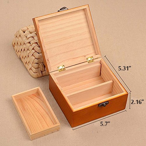 OLizee® Portable Wooden Sewing Kit Case Organizer Box Set for Home Travel, with Thread/Needles/Tape Measure/Scissors/Thimble and Other Accessories