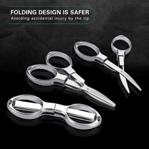 Vurtid 3 Pcs Folding Scissors - Comfortable Zinc Alloy Grip Sharp Stainless Steel Blade, Portable Travel Trip Scissors