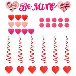 8pcs Valentines Day Heart Banners, Shining Heart Banner Decorations Hearts Garland for Valentines Day Weddings Birthday Parties