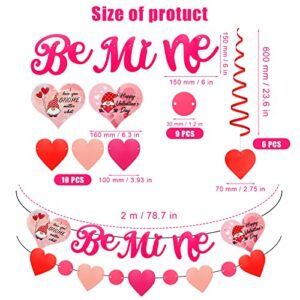 8pcs Valentines Day Heart Banners, Shining Heart Banner Decorations Hearts Garland for Valentines Day Weddings Birthday Parties