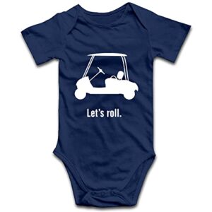 doqoseshy let’s roll golf cart cute baby short sleeve bodysuit long sleeve jumpsuit sleeveless cotton crawling onesie