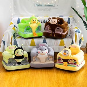 Baby Support Seat, Cute Baby Sofa Chair for Sitting Up, Comfy Plush Infant Seats (Monkey,W17.5" x H17.5")