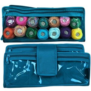 Yazzii Thread Organizer - Portable & Multipurpose - Thread Holder Organizer for Spools, Embroidery Floss, Sewing Supplies - Perfect for Classes, Groups, Travel & Retreats-Aqua