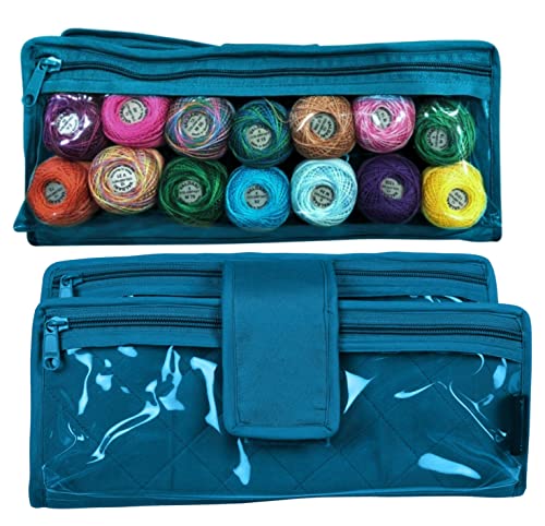 Yazzii Thread Organizer - Portable & Multipurpose - Thread Holder Organizer for Spools, Embroidery Floss, Sewing Supplies - Perfect for Classes, Groups, Travel & Retreats-Aqua