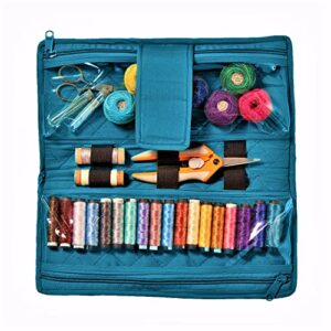 Yazzii Thread Organizer - Portable & Multipurpose - Thread Holder Organizer for Spools, Embroidery Floss, Sewing Supplies - Perfect for Classes, Groups, Travel & Retreats-Aqua